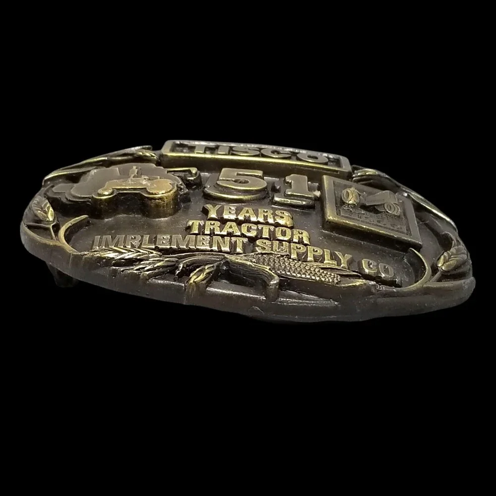 Accessories | Vtg Belt Buckle 1987 Pewter Tisco 51 Years Tractor ...